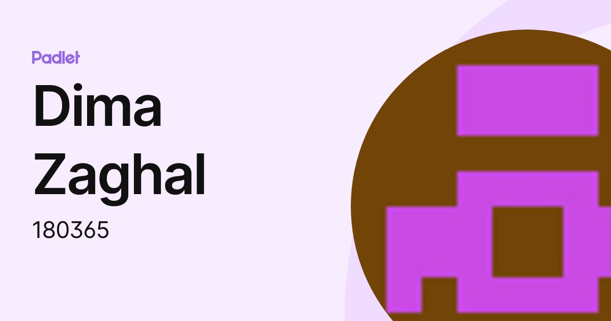 Dima Zaghal (180365) profile | Padlet