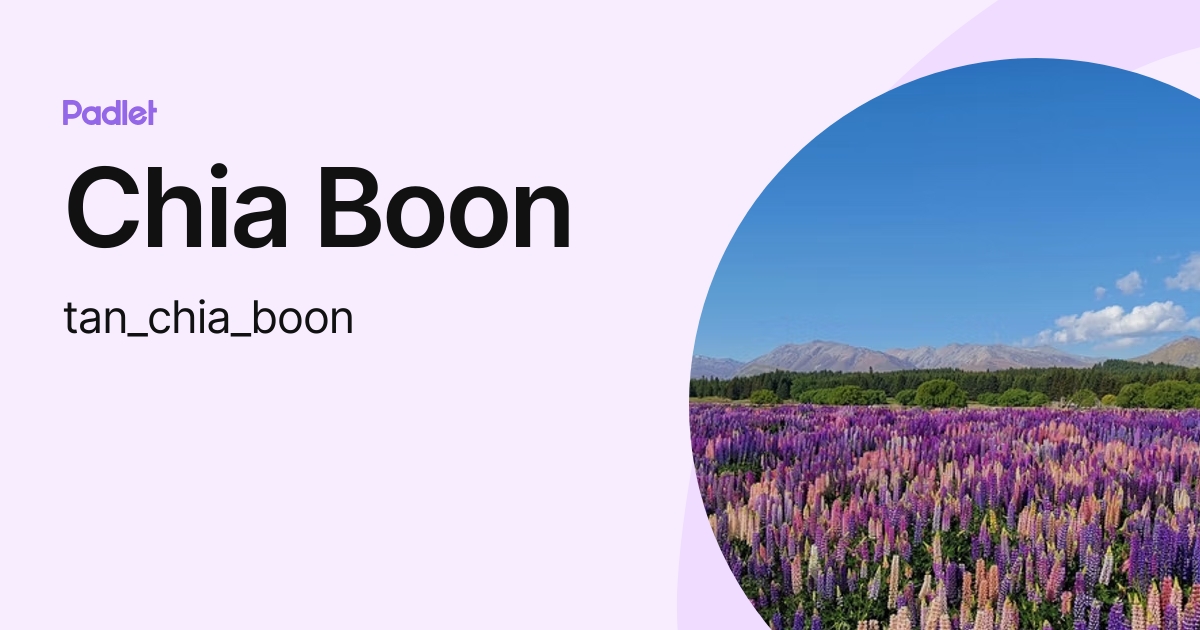 Chia Boon (tan_chia_boon) profile | Padlet