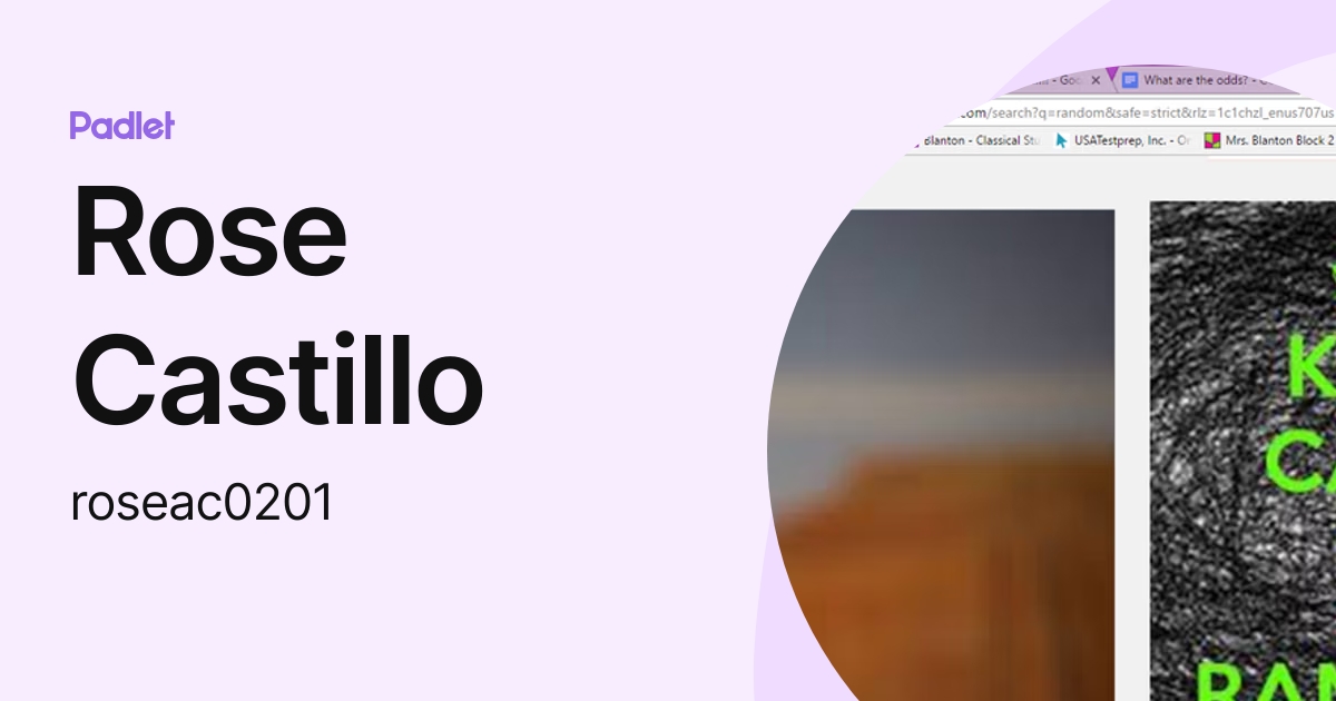Rose Castillo (roseac0201) profile | Padlet