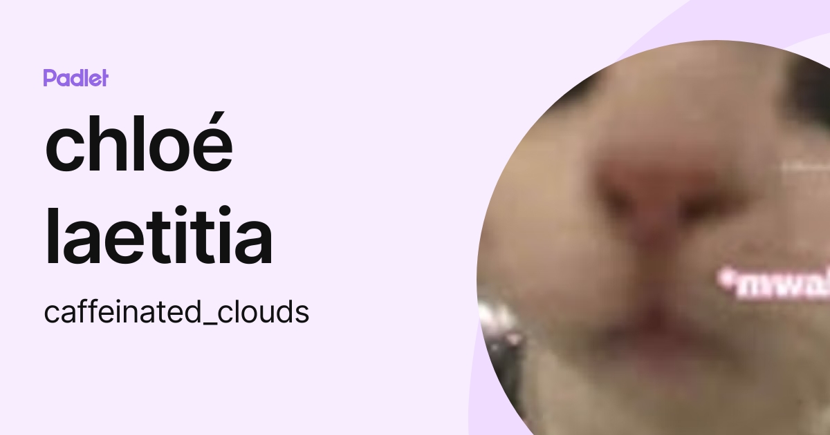 chloé laetitia (caffeinated_clouds) profile | Padlet