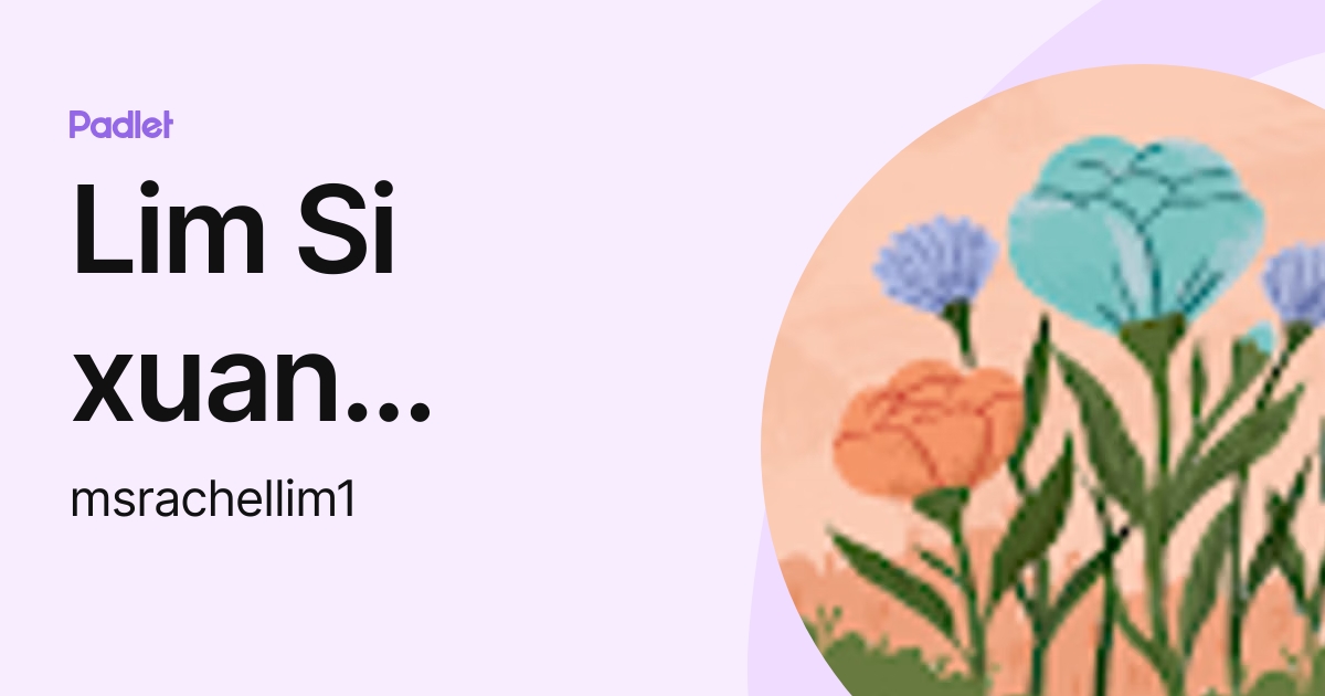 Lim Si xuan rachel (msrachellim1) profile | Padlet