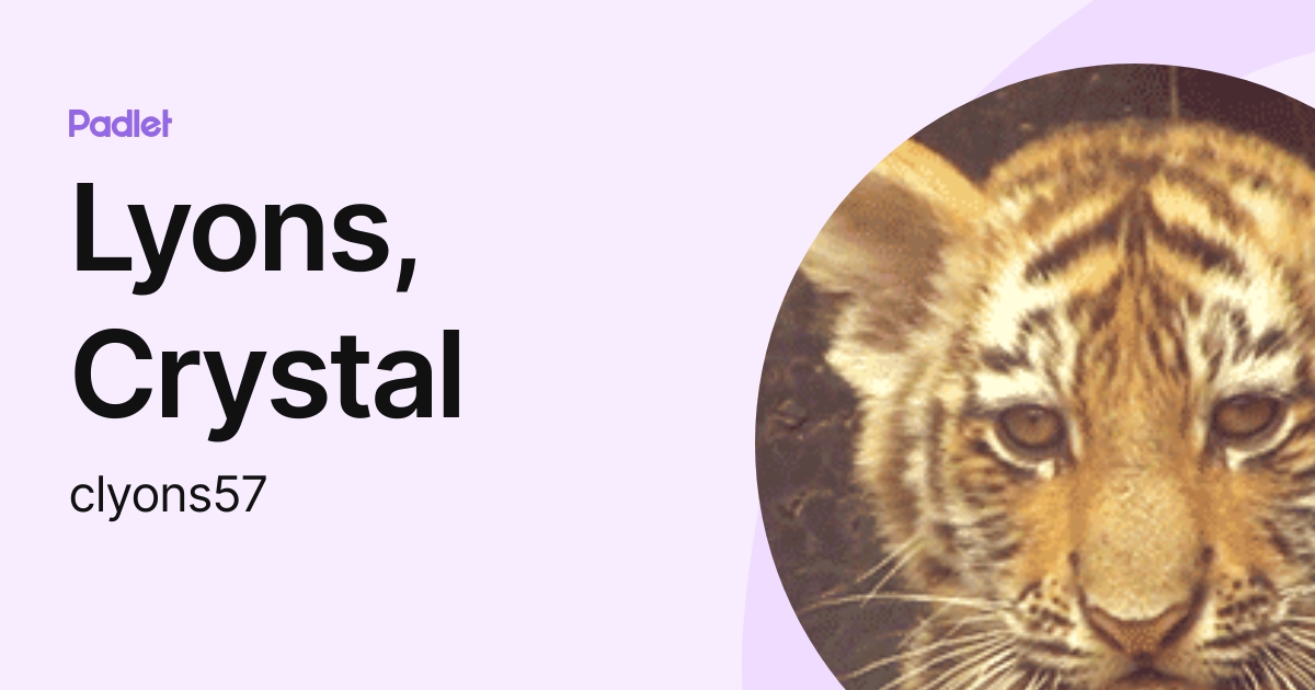 Lyons, Crystal (clyons57) profile | Padlet