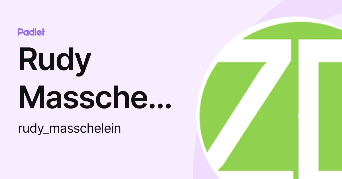 Rudy Masschelein (rudy_masschelein) profile | Padlet