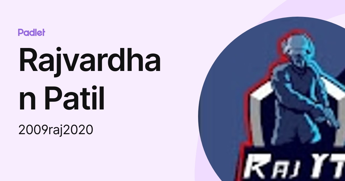 Rajvardhan Patil (2009raj2020) profile | Padlet