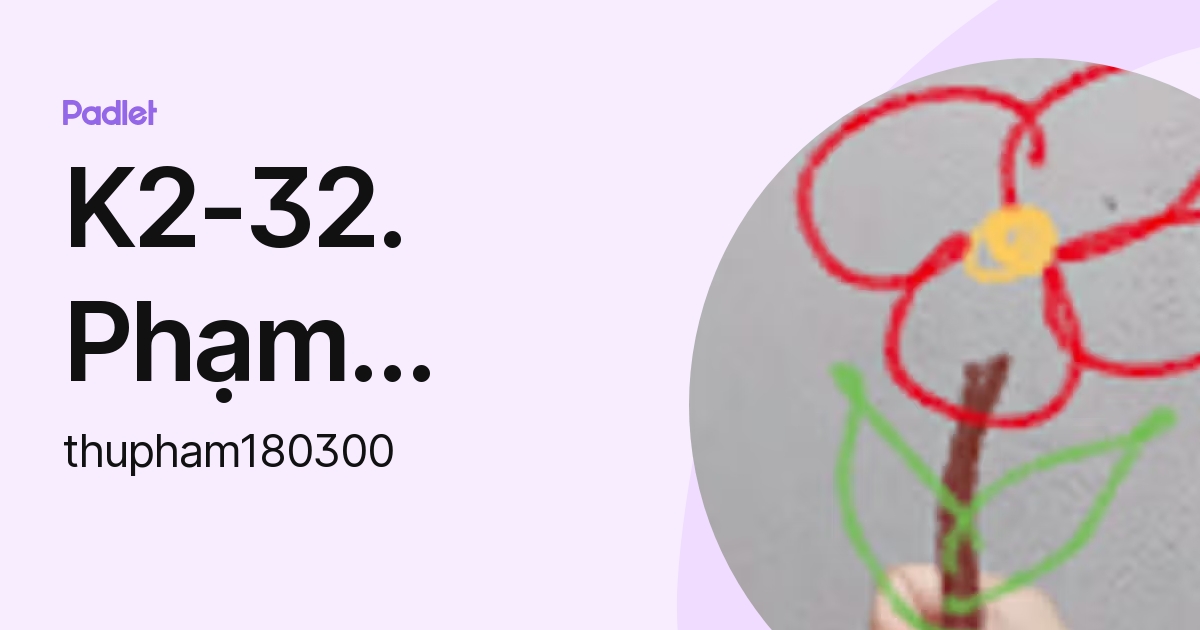 K2-32. Phạm Nguyễn Anh Thư (thupham180300) profile | Padlet