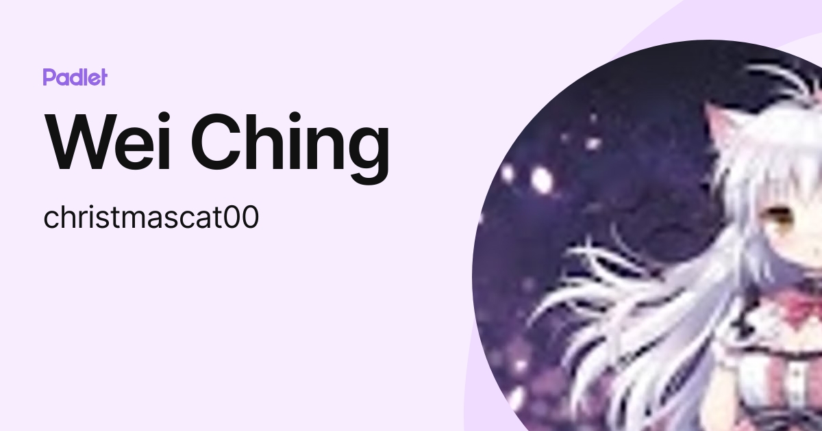 Wei Ching (christmascat00) profile | Padlet