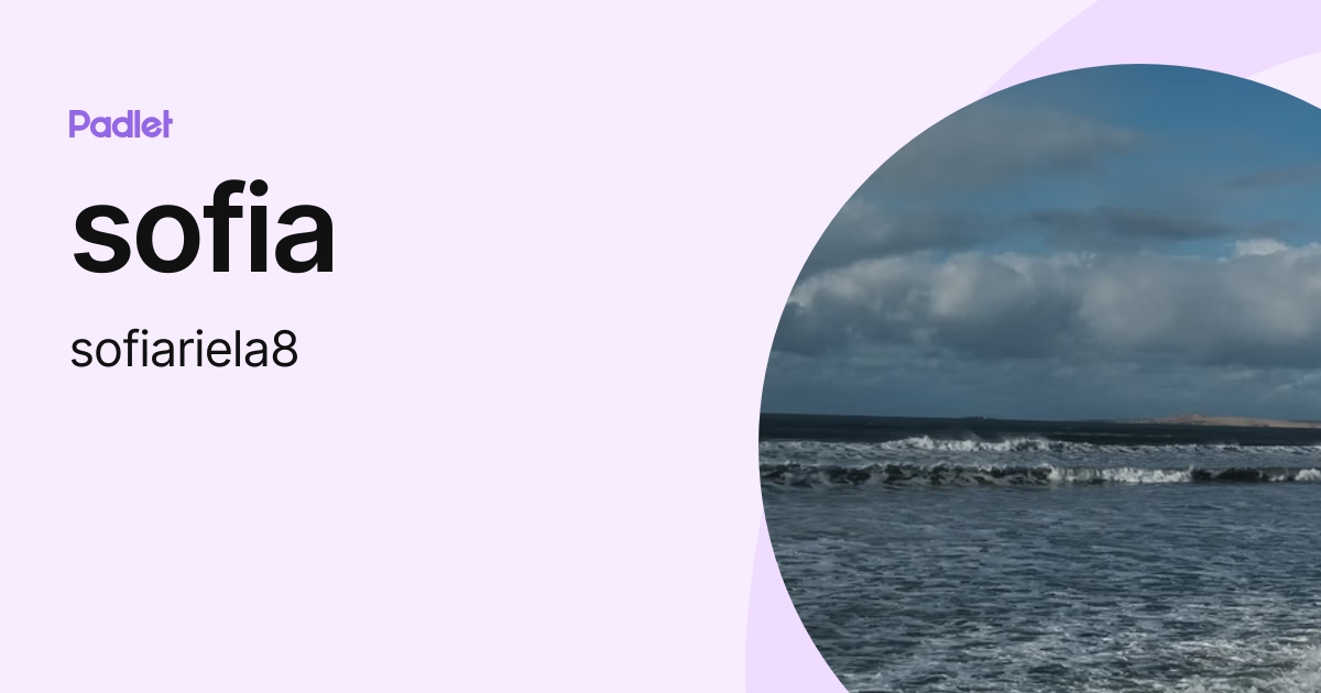 sofia (sofiariela8) profile | Padlet
