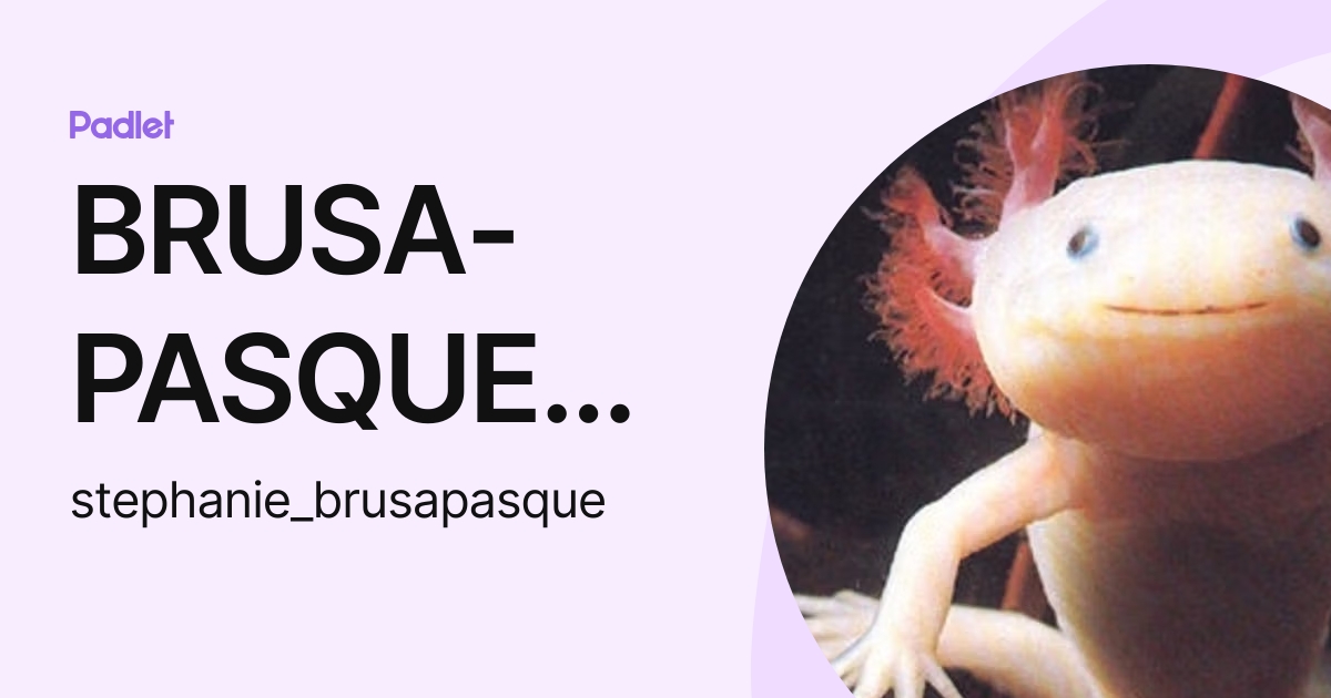 BRUSA-PASQUE Stéphanie (stephanie_brusapasque) profile | Padlet