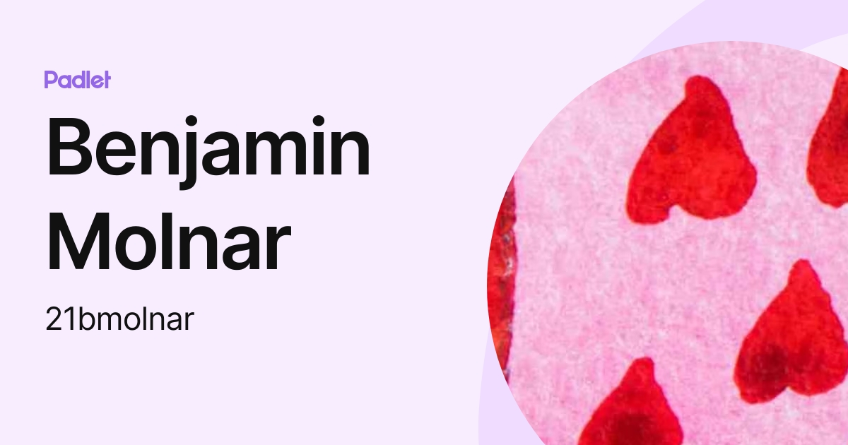 Benjamin Molnar (21bmolnar) profile | Padlet