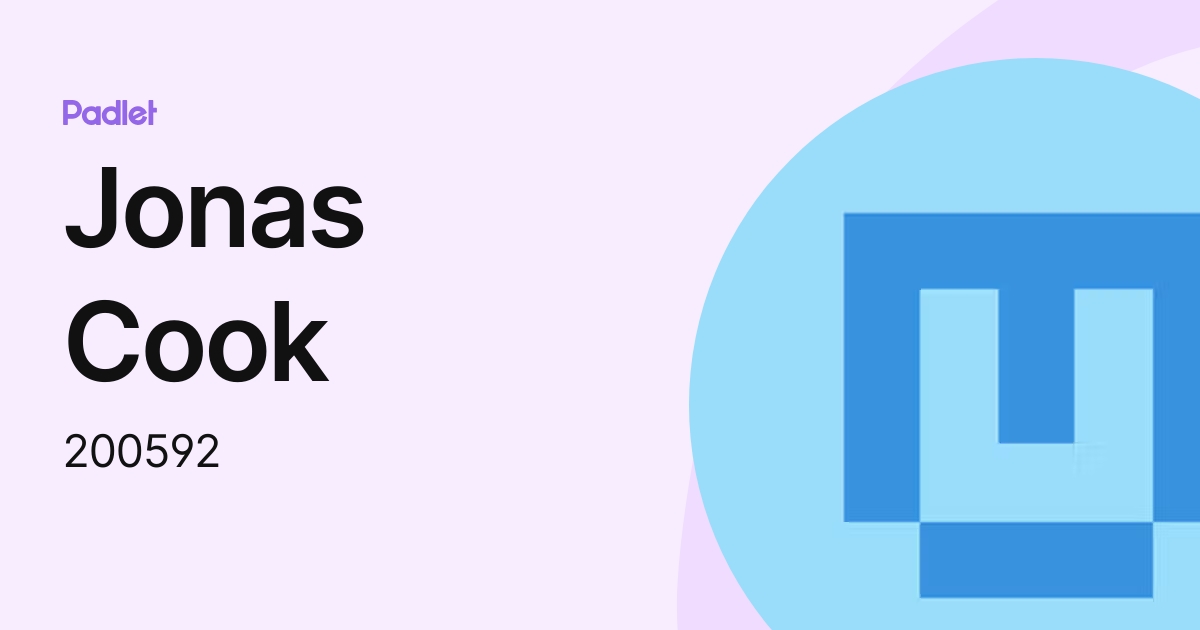 Jonas Cook (200592) profile | Padlet