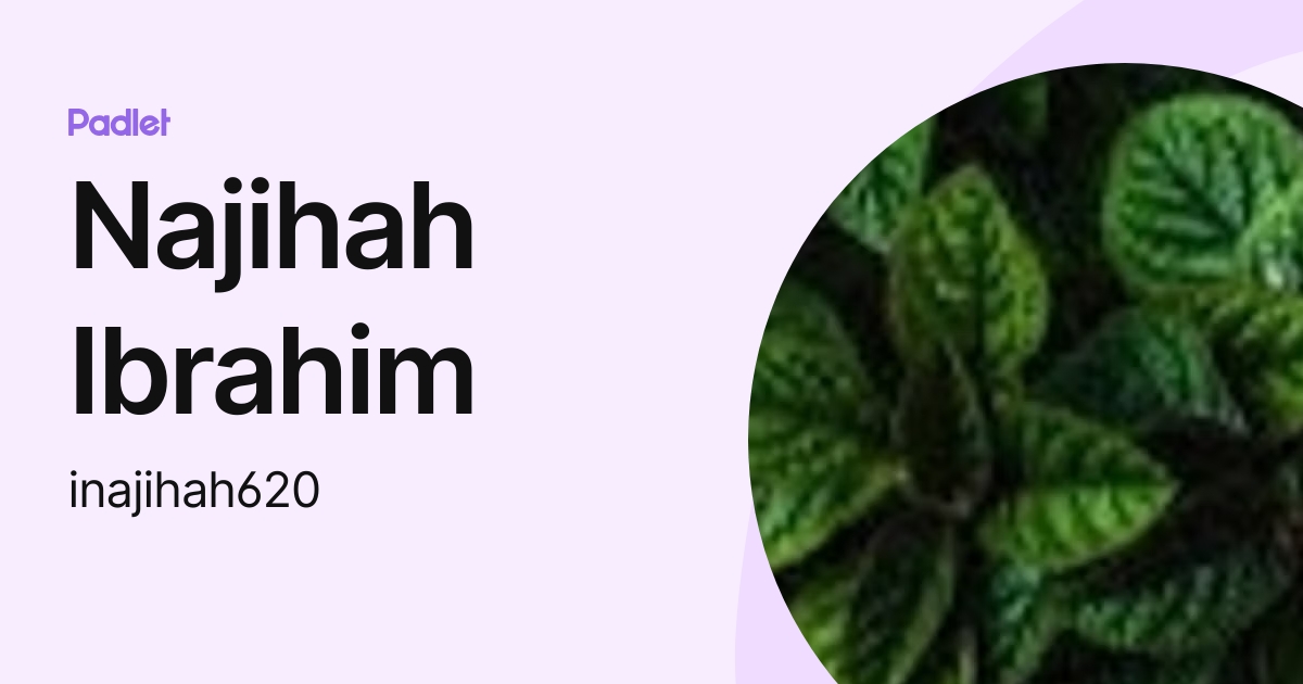 Najihah Ibrahim (inajihah620) profile | Padlet