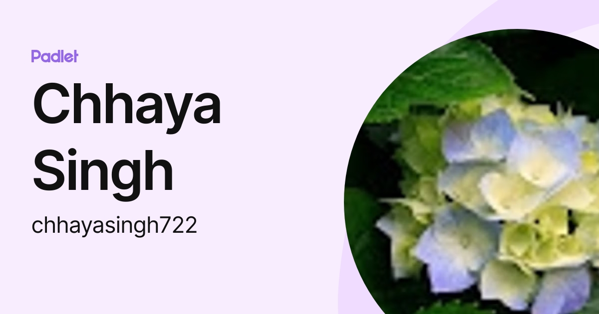Chhaya Singh (chhayasingh722) profile | Padlet
