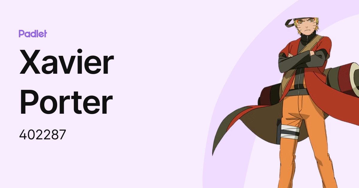 Xavier Porter (402287) profile | Padlet