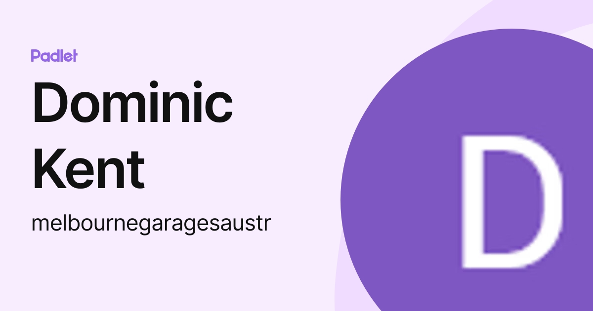 Dominic Kent (melbournegaragesaustr) profile | Padlet