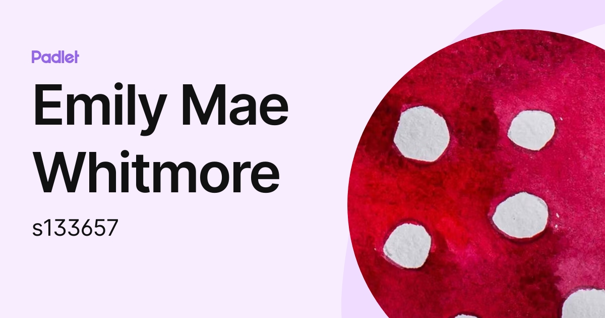 Emily Mae Whitmore (s133657) profile | Padlet