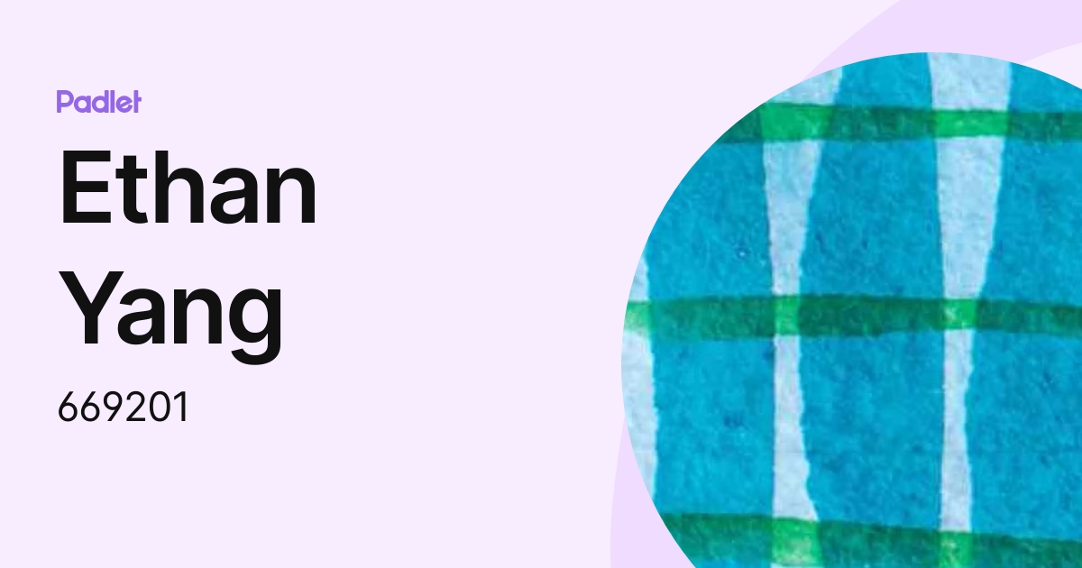 Ethan Yang (669201) profile | Padlet