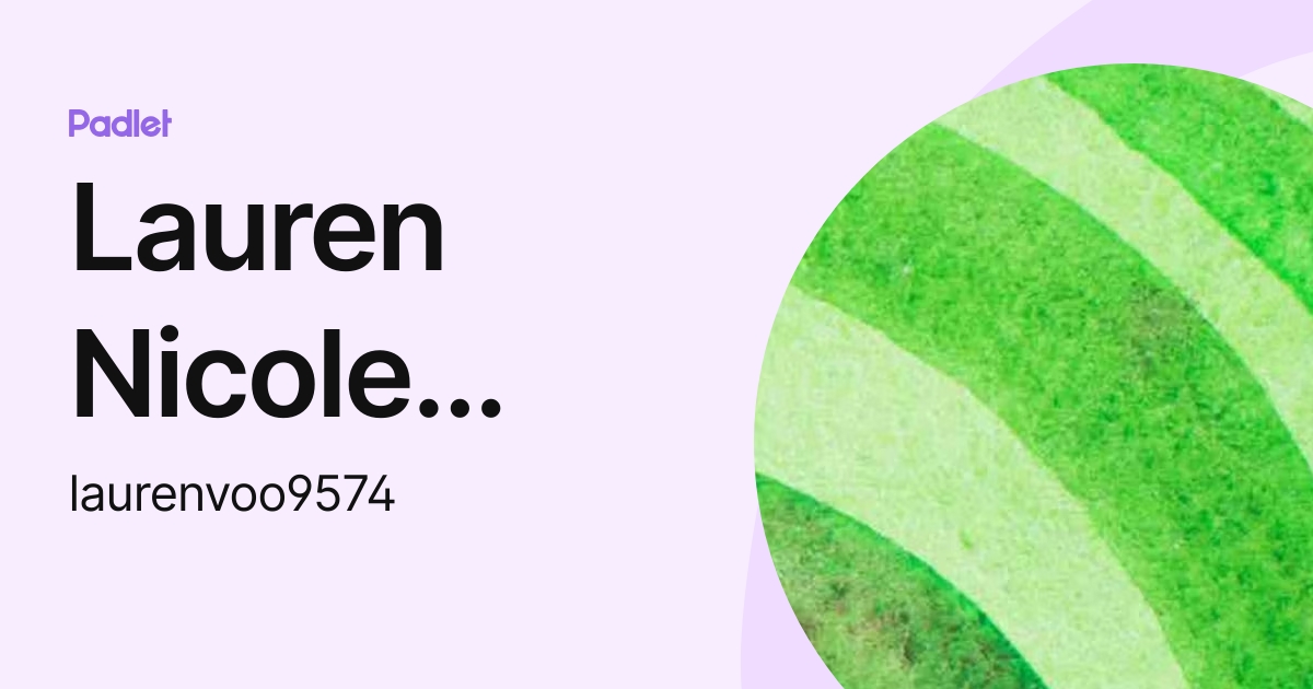 Lauren Nicole Voorhees (laurenvoo9574) profile | Padlet