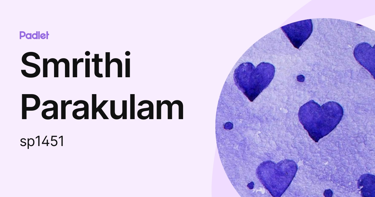 Smrithi Parakulam (sp1451) profile | Padlet
