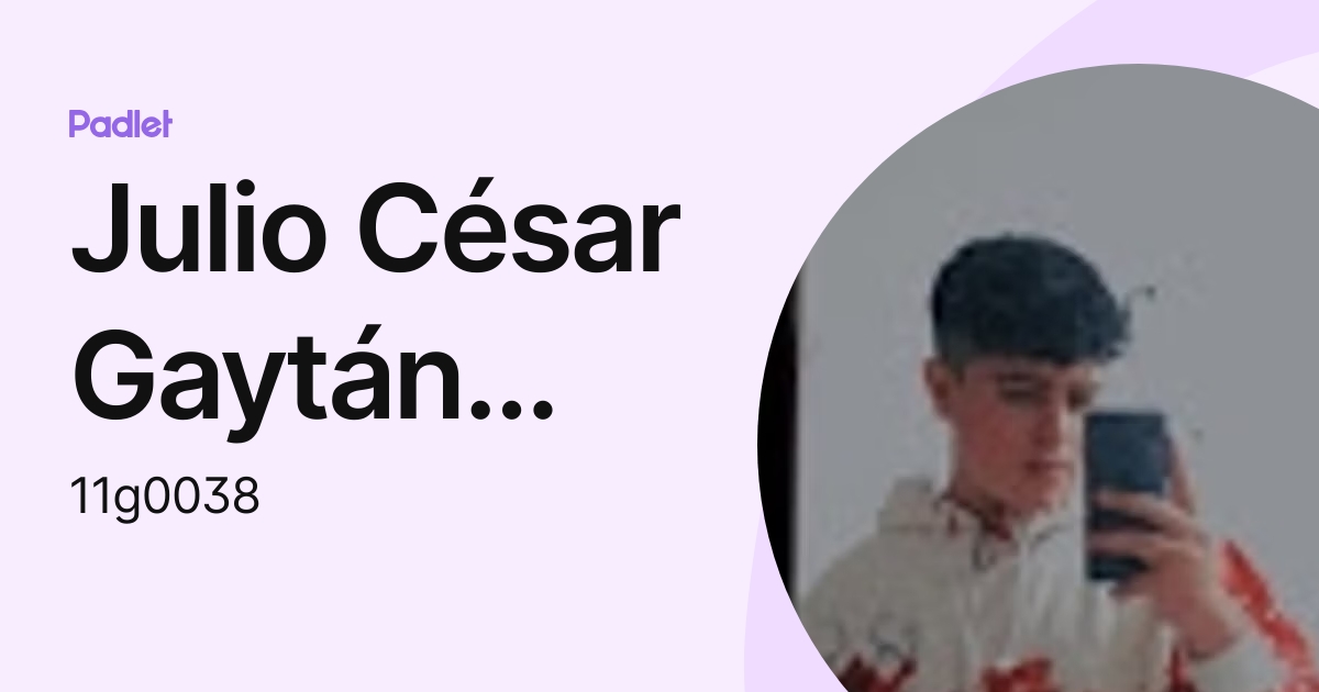 Julio César Gaytán García (11g0038) profile | Padlet