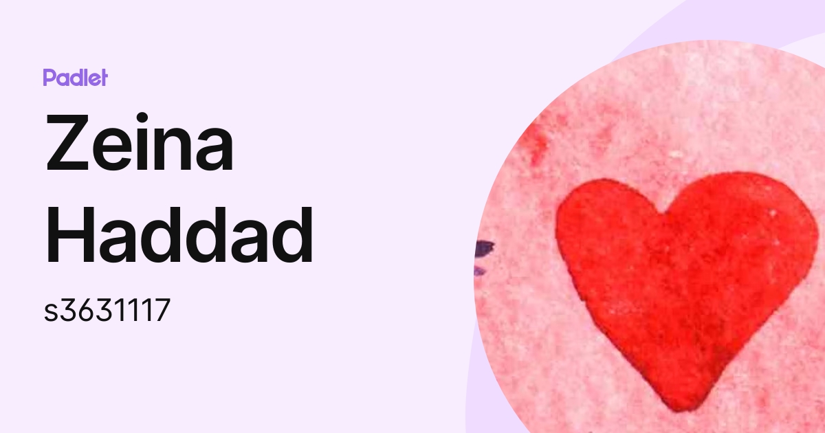 Zeina Haddad (s3631117) profile | Padlet