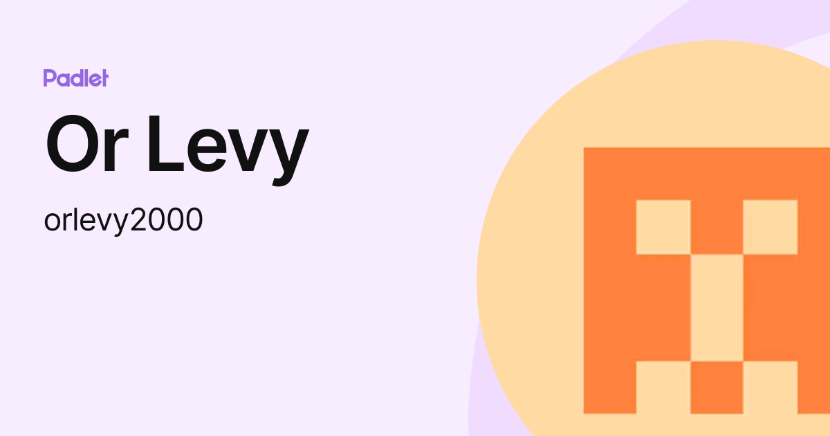 Or Levy (orlevy2000) profile | Padlet