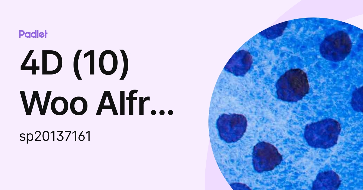 4D (10) Woo Alfred Hoi Fung (sp20137161) profile | Padlet