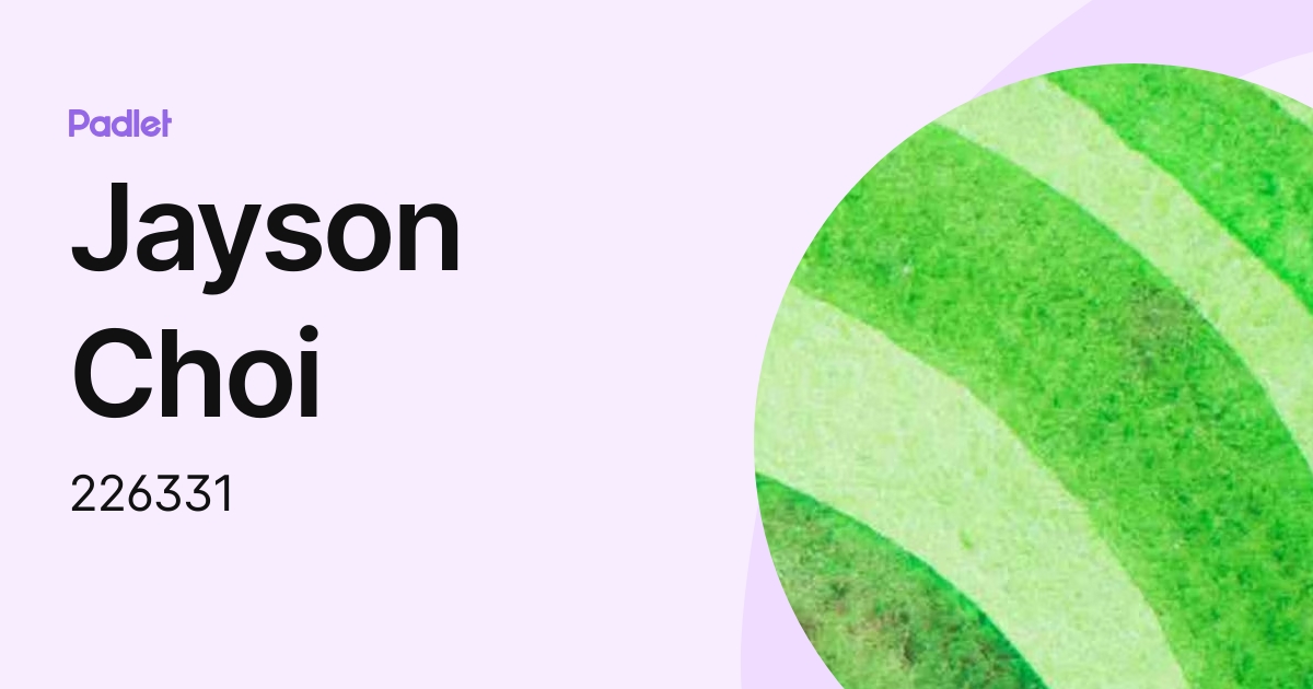 Jayson Choi (226331) profile | Padlet