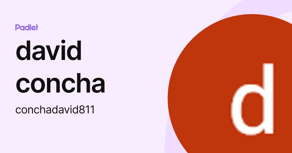 david concha (conchadavid811) profile | Padlet