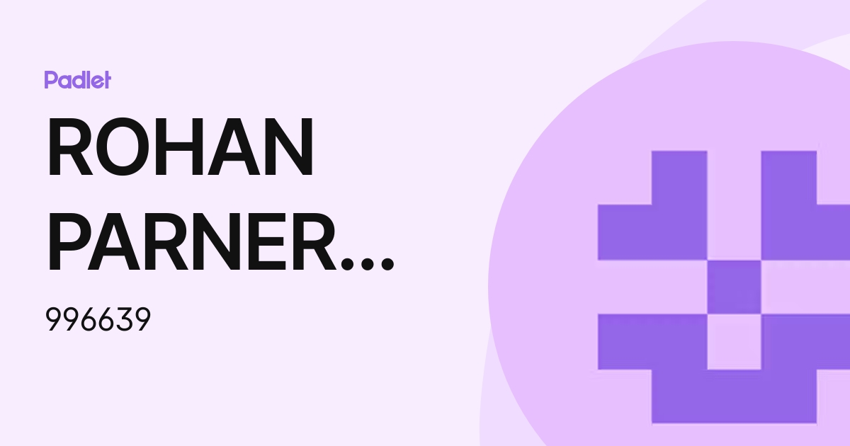 ROHAN PARNERKAR (996639) profile | Padlet