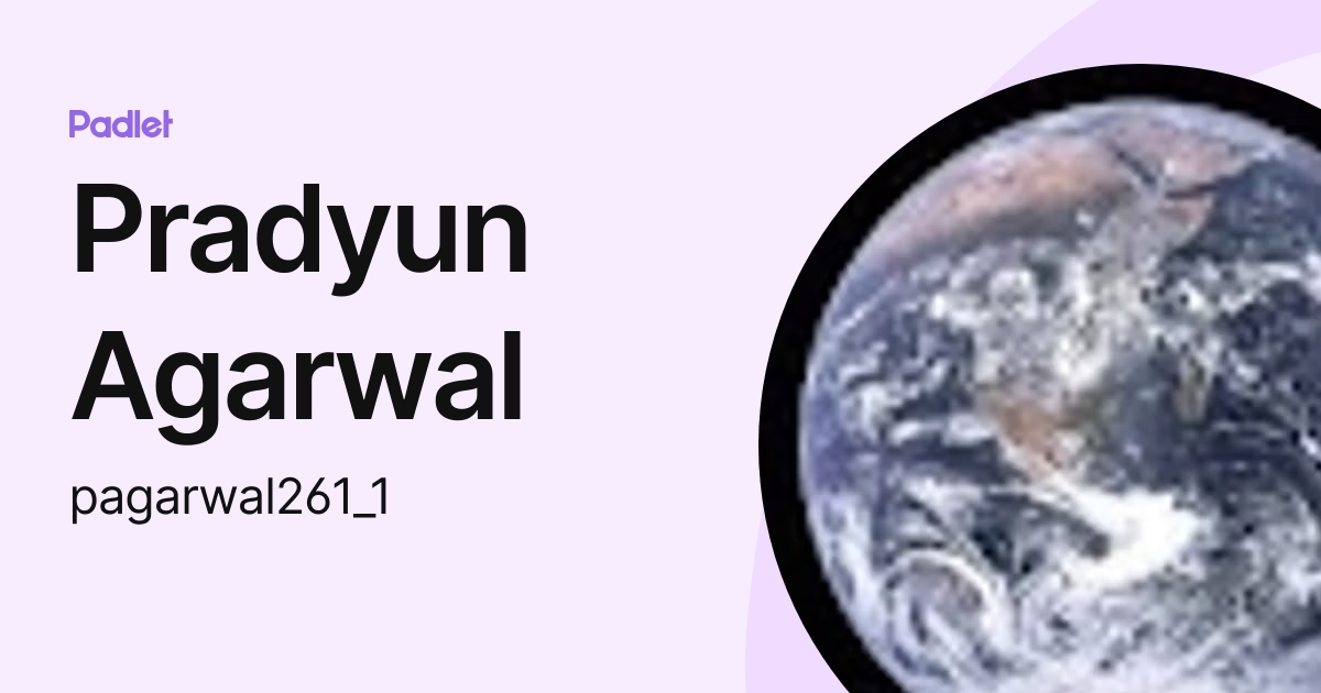 Pradyun Agarwal (pagarwal26) profile | Padlet