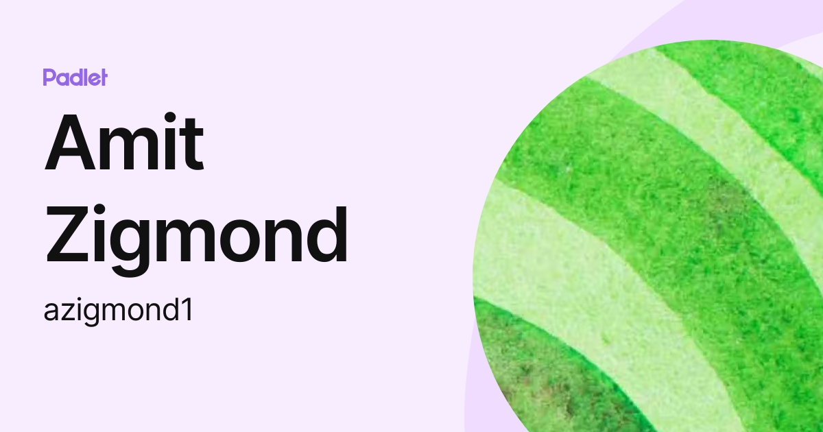 Amit Zigmond (azigmond1) profile | Padlet