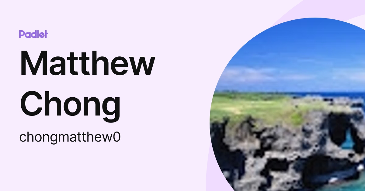 Matthew Chong (chongmatthew0) profile | Padlet
