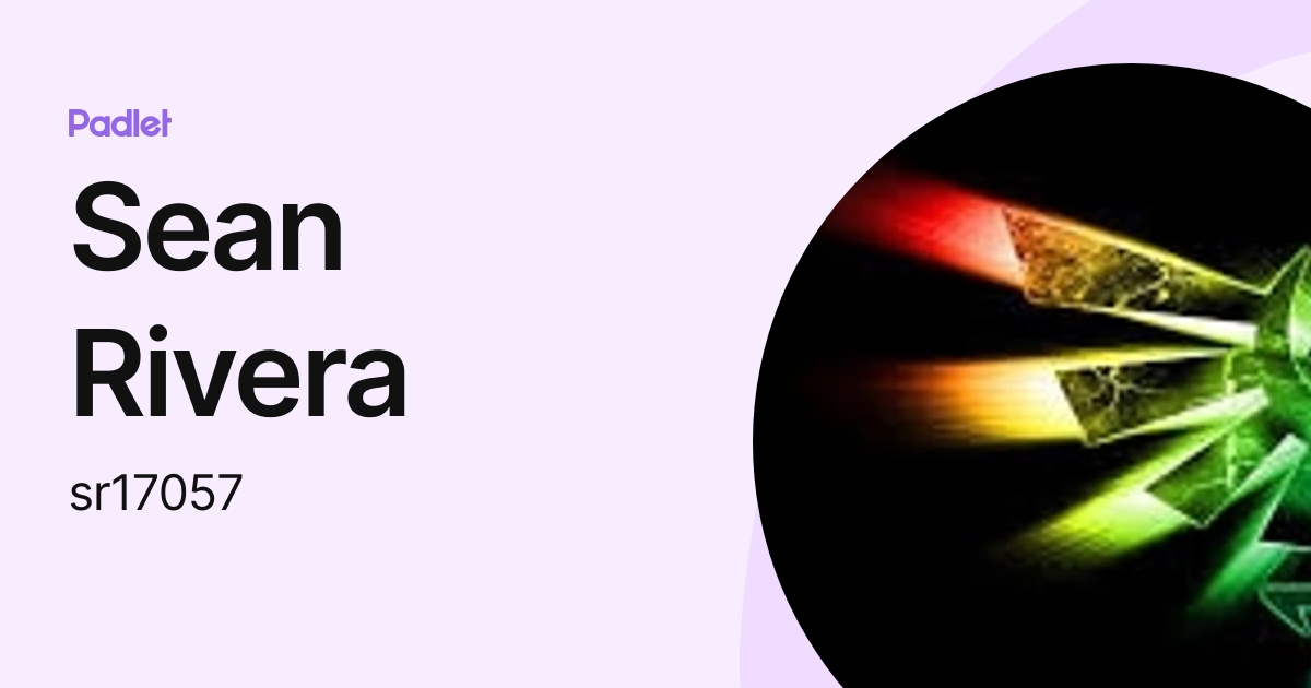Sean Rivera (sr17057) profile | Padlet