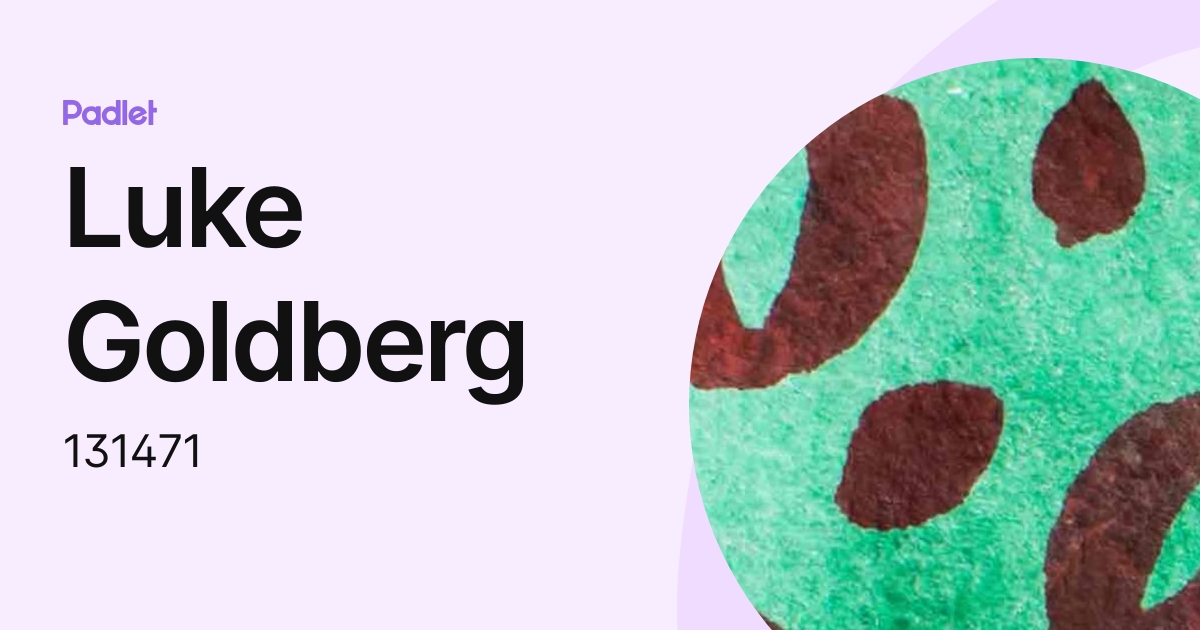 Luke Goldberg (131471) profile | Padlet