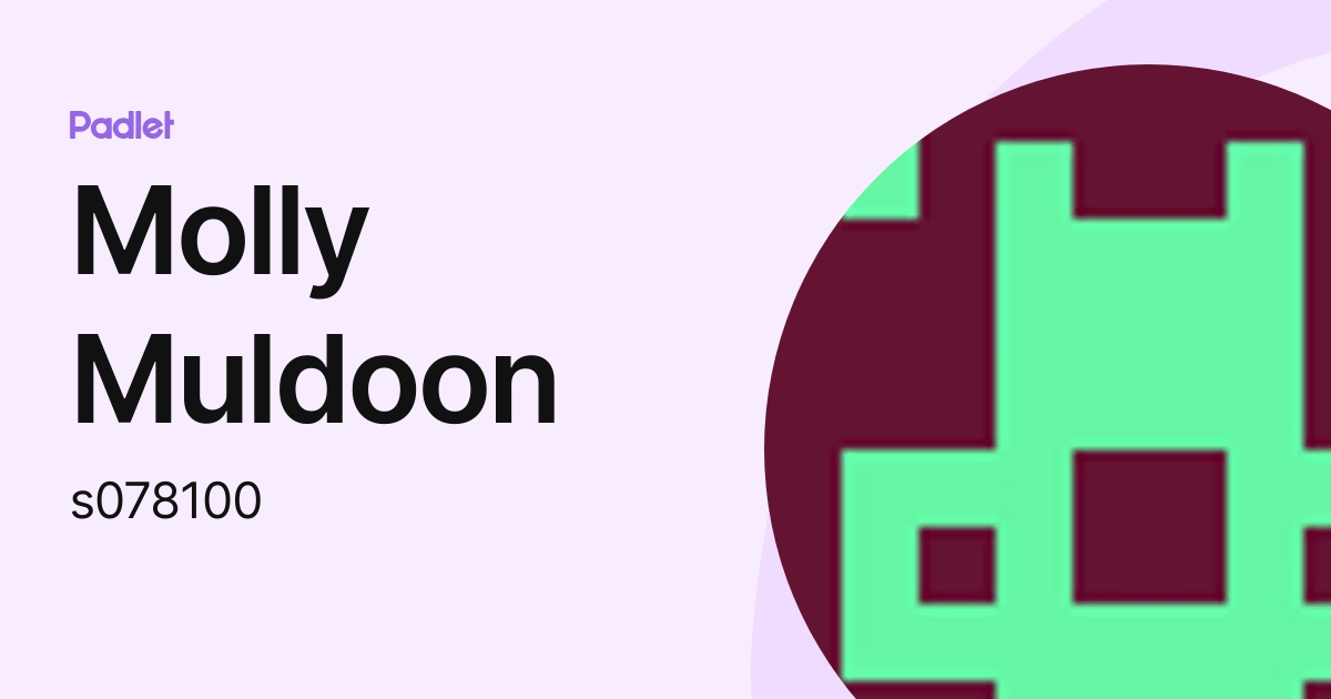 Molly Muldoon (s078100) profile | Padlet