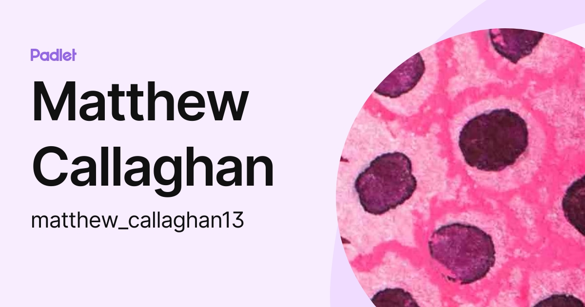 Matthew Callaghan (matthew_callaghan13) profile | Padlet