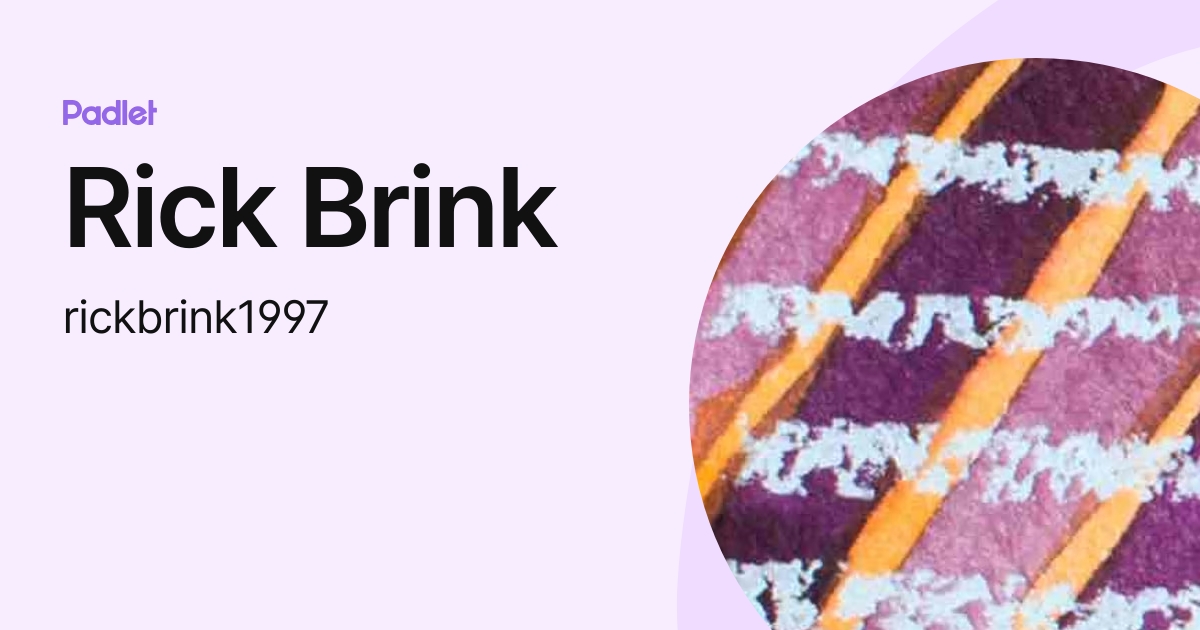 Rick Brink (rickbrink1997) profile | Padlet