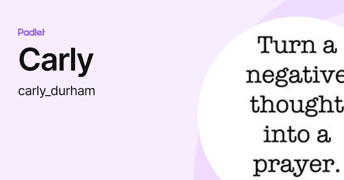 Carly (carly_durham) profile | Padlet