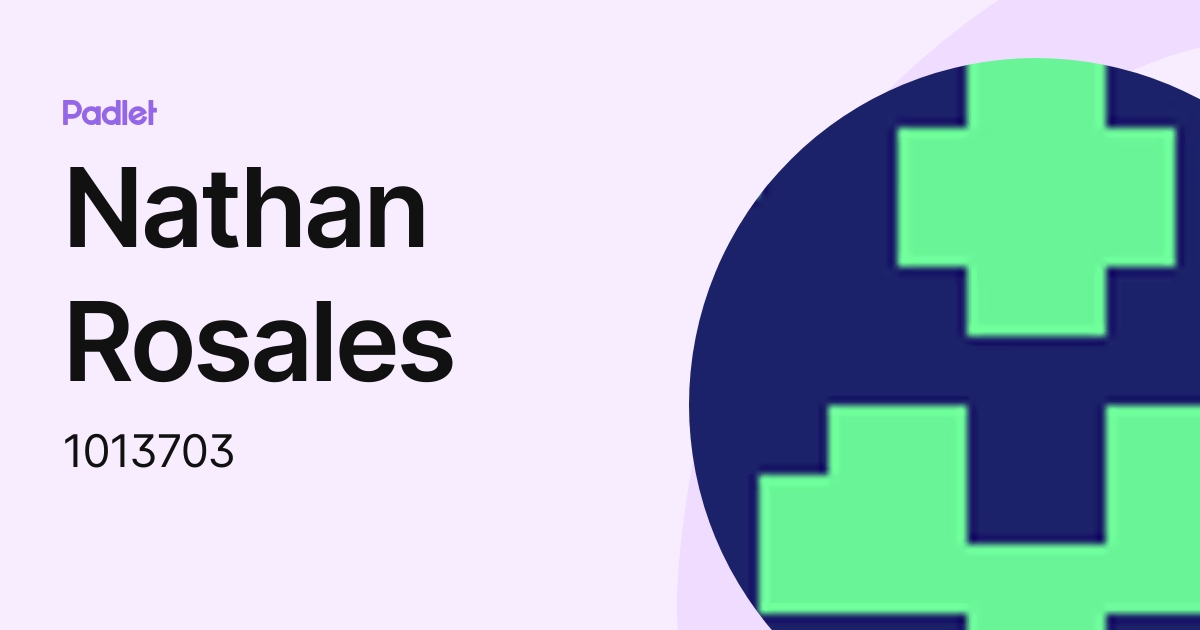 Nathan Rosales (1013703) profile | Padlet