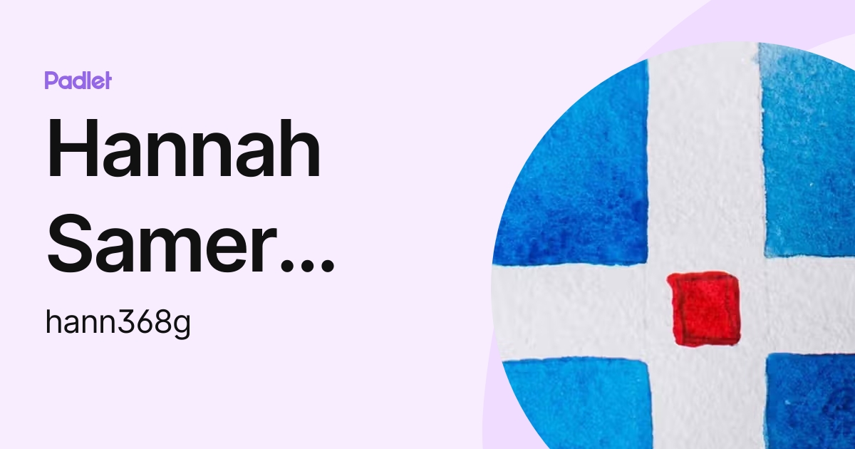 Hannah Samer Ismail 3A Højby Skole (hann368g) profile | Padlet