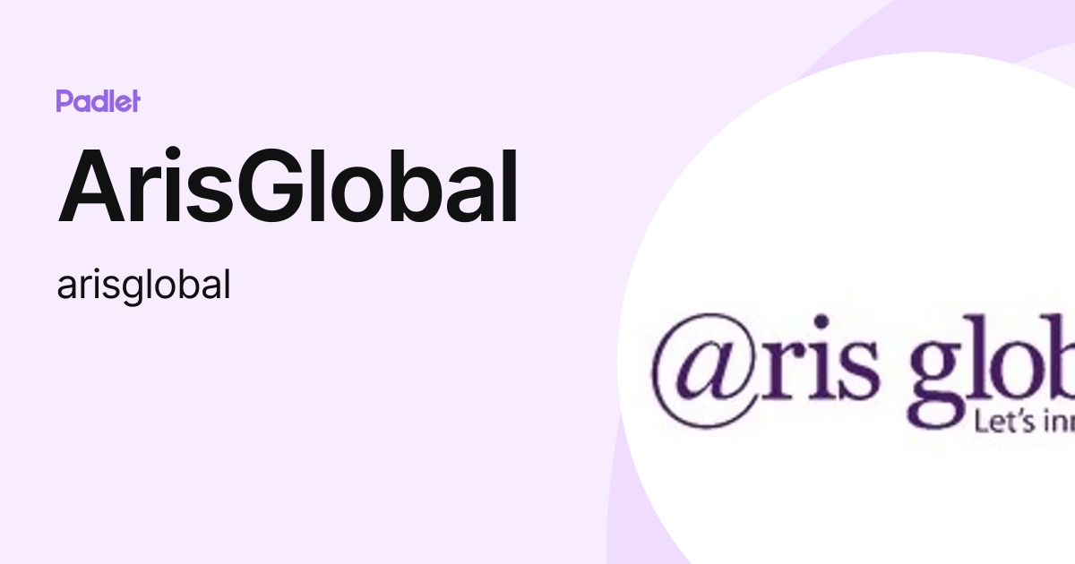 ArisGlobal (arisglobal) profile | Padlet