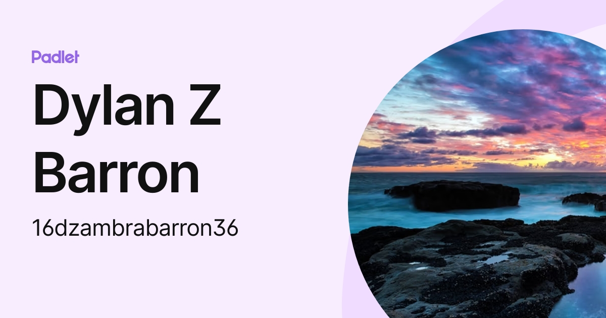 Dylan Z Barron (16dzambrabarron36) profile | Padlet