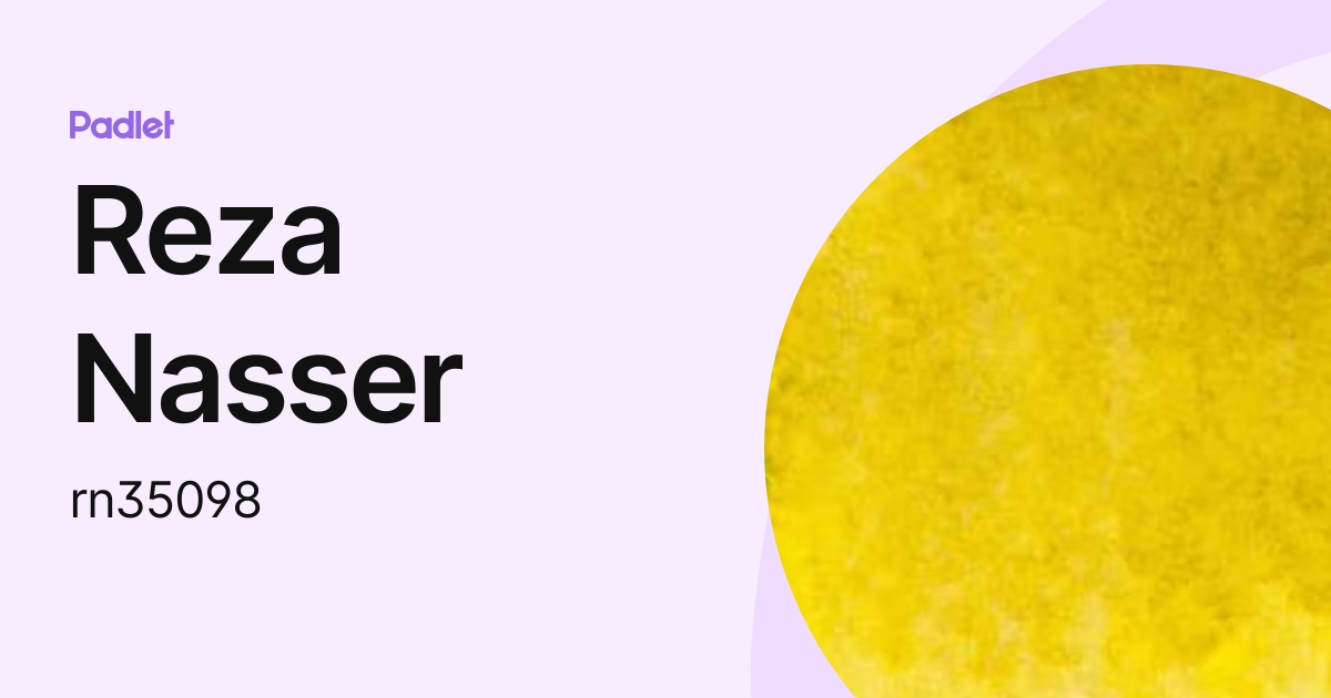 Reza Nasser (rn35098) profile | Padlet