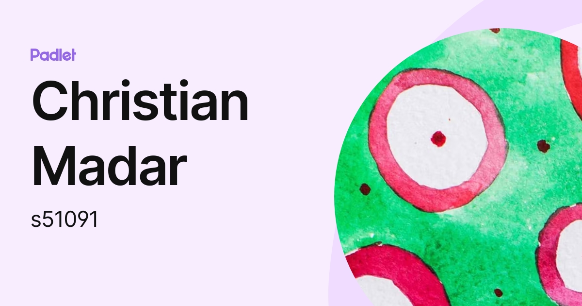 Christian Madar (s51091) profile | Padlet