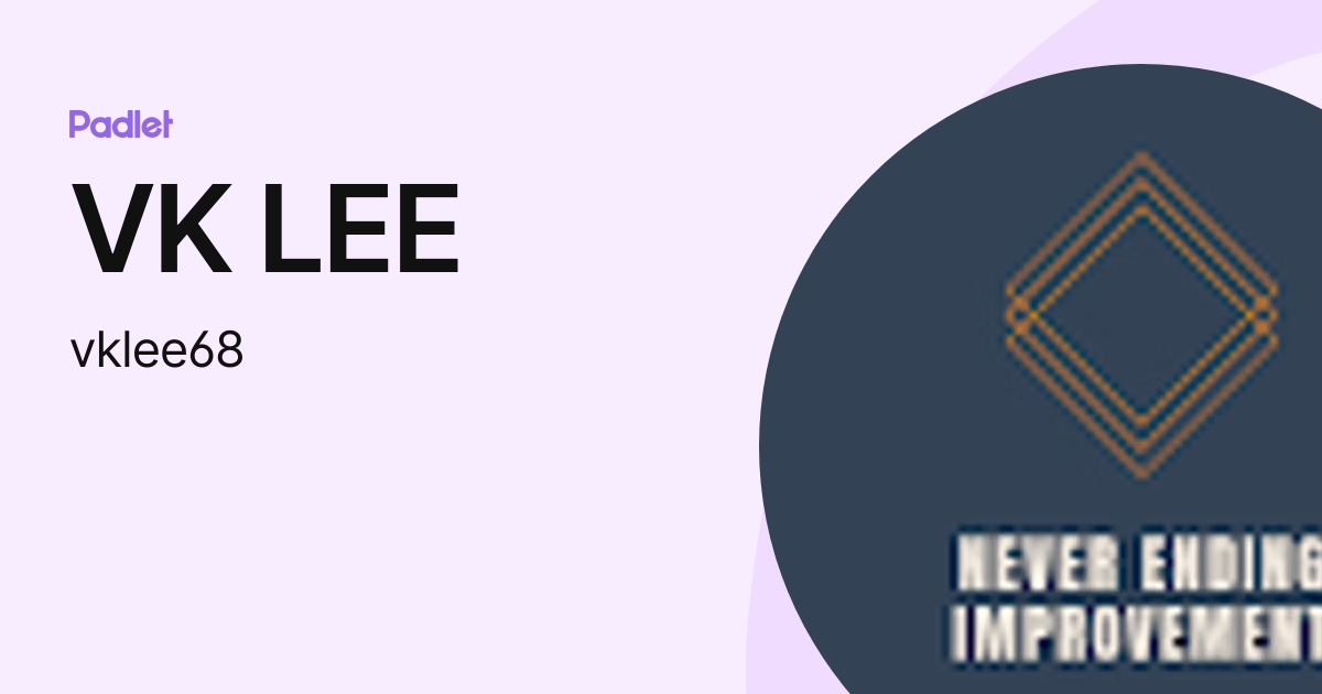VK LEE (vklee68) profile | Padlet