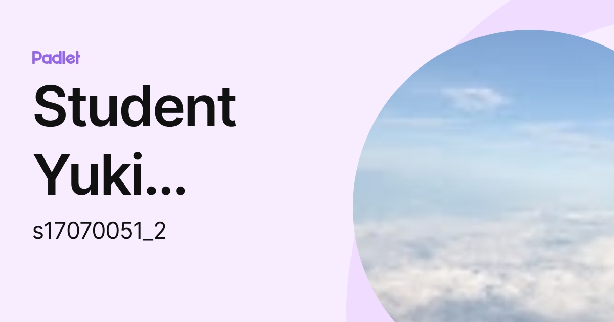 Student Yuki CHEUNG Wing Ki (s170700511) profile | Padlet