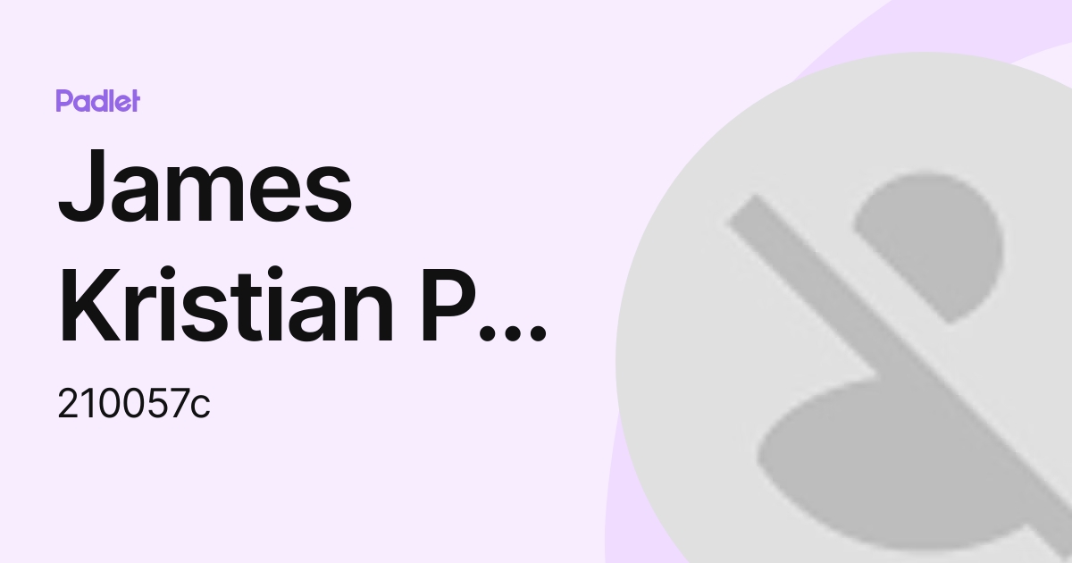 James Kristian P. Manabat (210057c) profile | Padlet