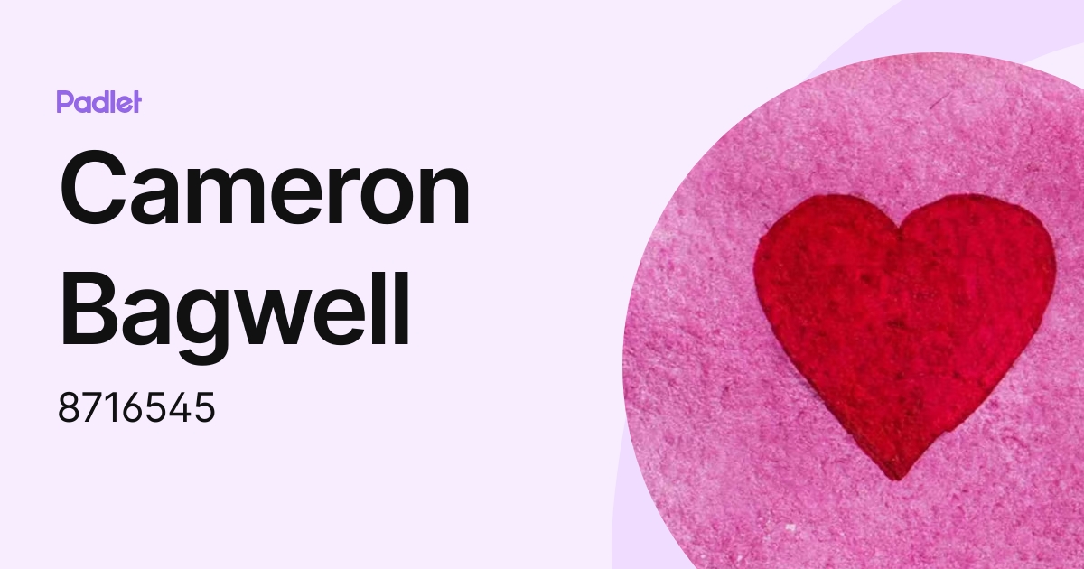 Cameron Bagwell (8716545) profile | Padlet