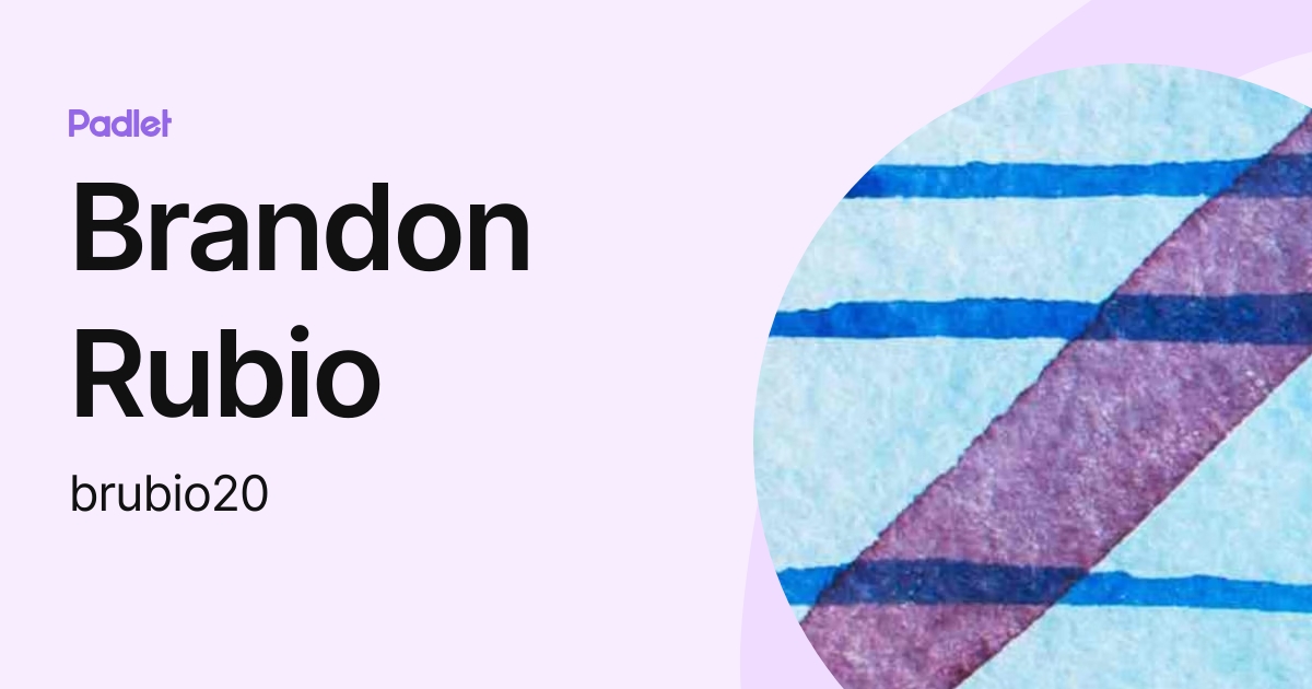 Brandon Rubio (brubio20) profile | Padlet