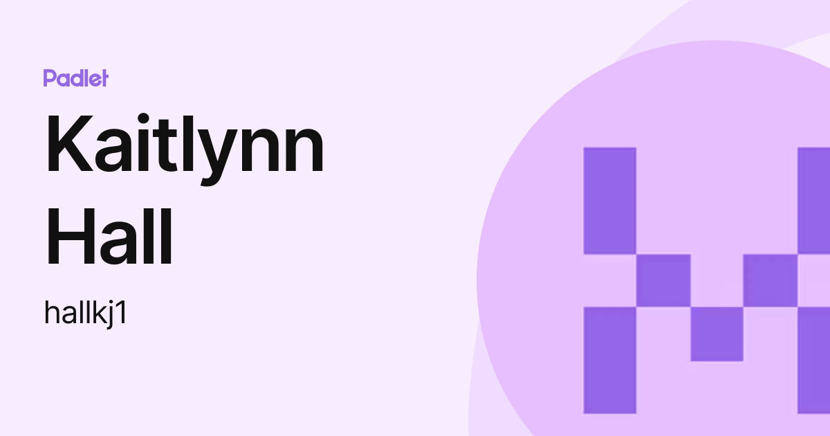 Kaitlynn Hall (hallkj1) profile | Padlet